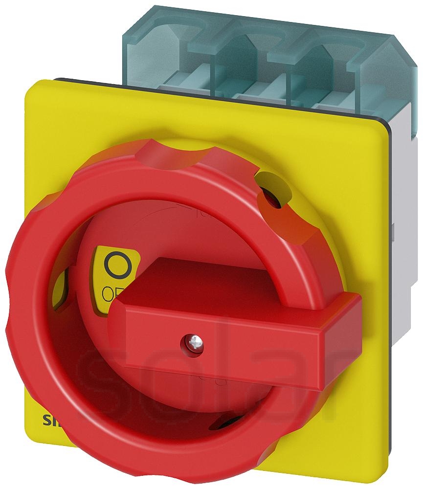 WYŁĄCZNIK 3LD 3P 63A 22KW MONTAŻ TABLICOWY POKRĘTŁO CZERWONO-ŻÓŁTE