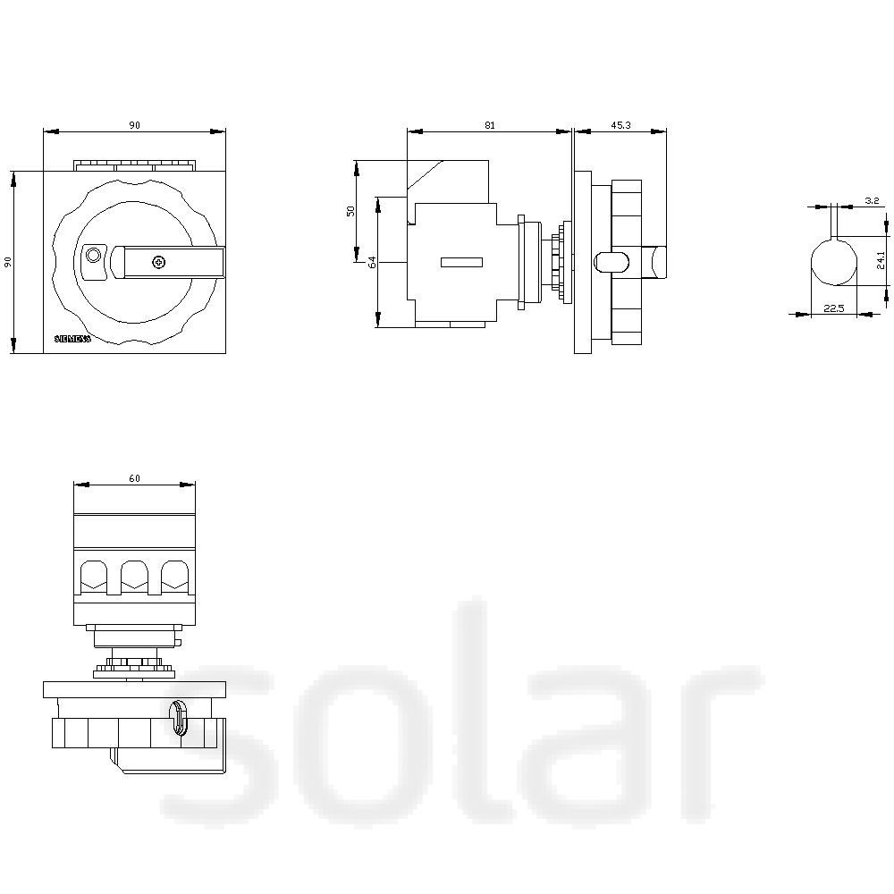 3-bieg. Rozłącznik główny/ awaryjny: MOC: 22KW /AC23 A: 18.5KW /AC-3 ...
