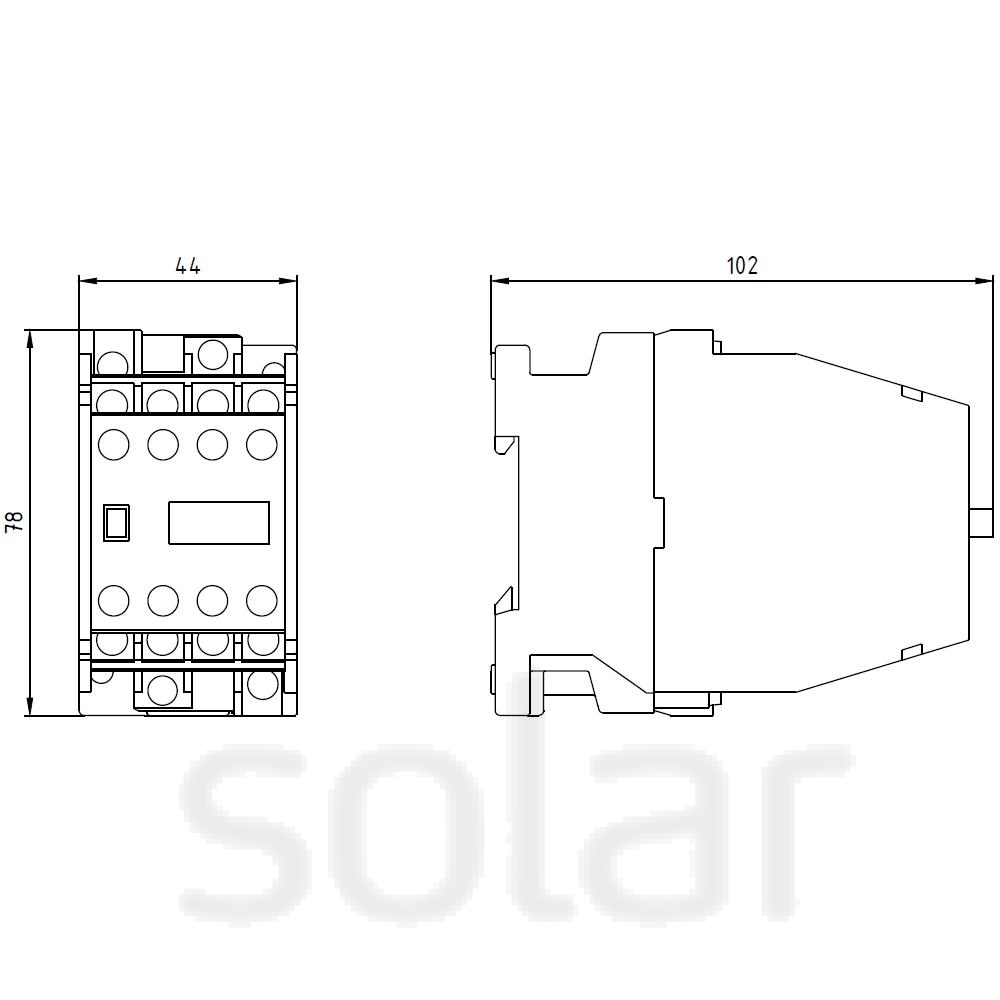 Stycznik pomocniczy 44E DIN EN 50011. 4NO+4NC. 1U. PRZYŁ. ŚRUB ...