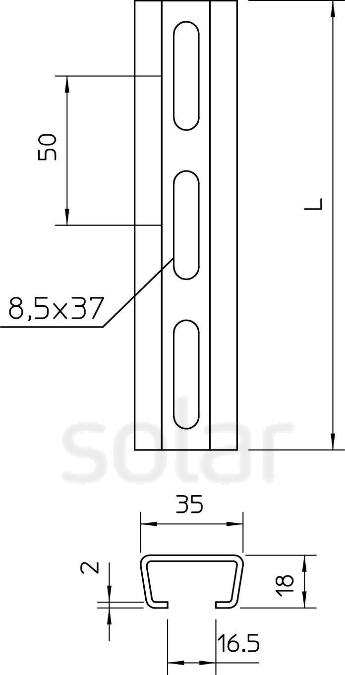 Szyna profilowa AML3518P2000A2